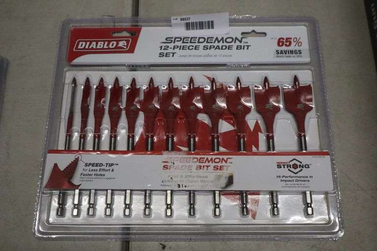Diablo speedemon 12 pc spade bit set - Matthews Auctioneers