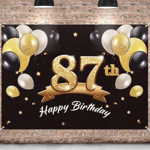 PAKBOOM Happy 87th Birthday Banner Backdrop - 87 Birthday Party ...