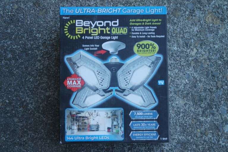 BEYOND BRIGHT 16 in. Black Single Pole 7500 Lumens 4 Panel LED Flush ...