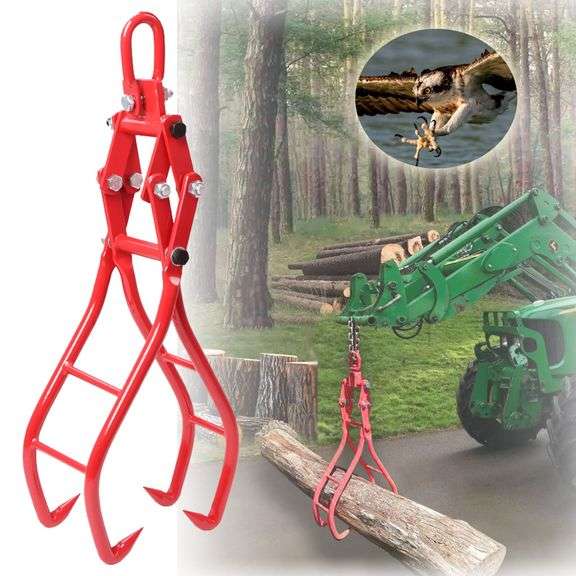 28" 4 claw log grapple logging tongs lifting timber lifting for ...