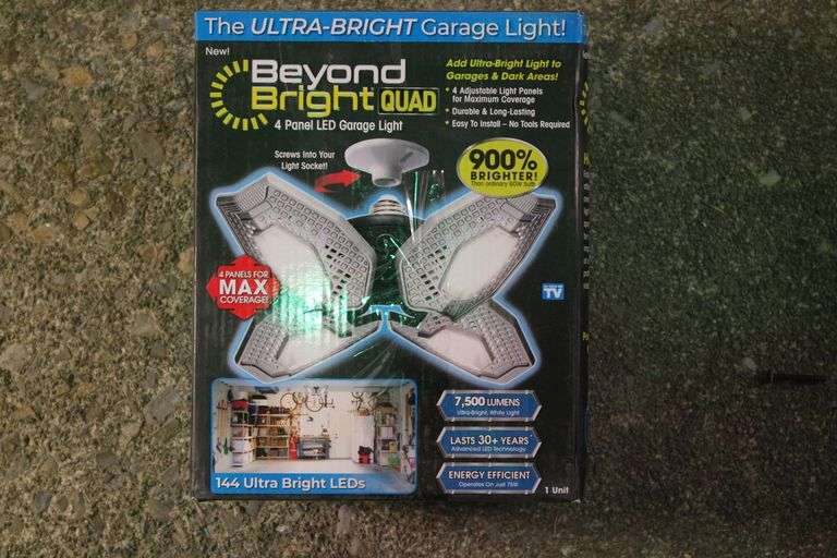 16 in. Black Single Pole 7500 Lumens 4 Panel LED Flush Mount Garage ...