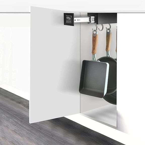 Soyo adjustable pot rack pan utility organizer pull out kitchen cabinet ...