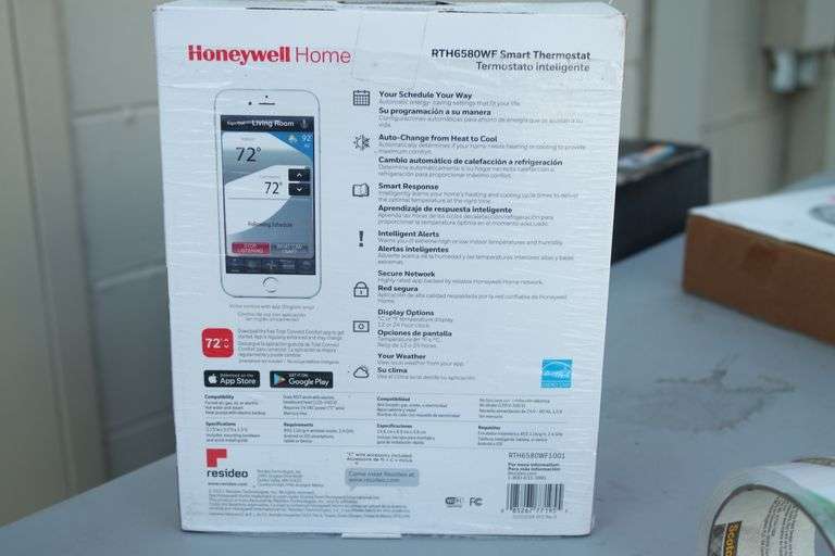 HONEYWELL HOME Wi-Fi 7-Day Programmable Smart Thermostat with Digital ... HONEYWELL HOME Wi-Fi 7-Day Programmable Smart Thermostat with Digital ...