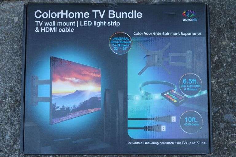 COLOR HOME TV BUNDLE TV WALL MOUNT LED LIGHT STRIP & HDMI CABLE ...