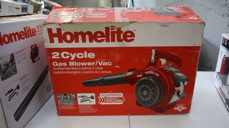 HomeLite 2 cycle gas blower/vac - Does not work. Needs repair. Has been used - Matthews Auctioneers