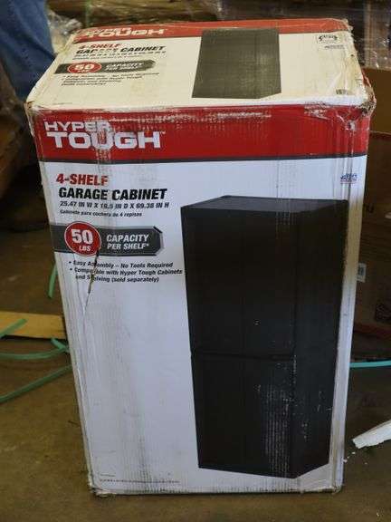 Hyper Tough 4 shelf garage cabinet - Matthews Auctioneers
