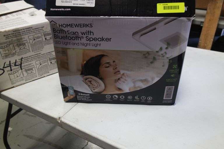 Homewerks 1.5-Sone 110-CFM White Decorative Lighted Bluetooth ...