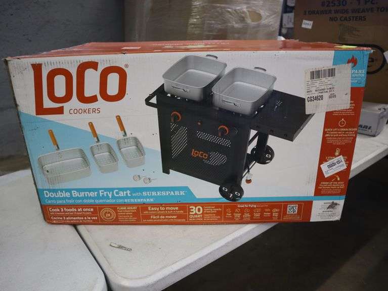 Loco Cookers Propane Dual Burner Fry Cart - Matthews Auctioneers