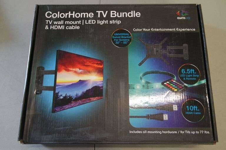colorhome tv bundle tv wall mount led light strip & hdmi cable ...