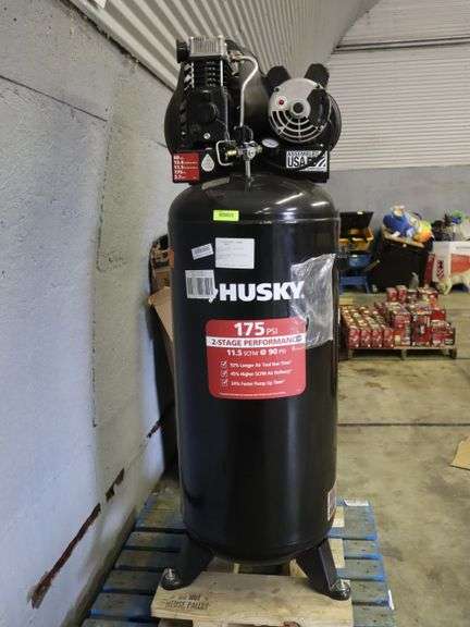 Husky 60 gal 175 PSI air compressor - Matthews Auctioneers