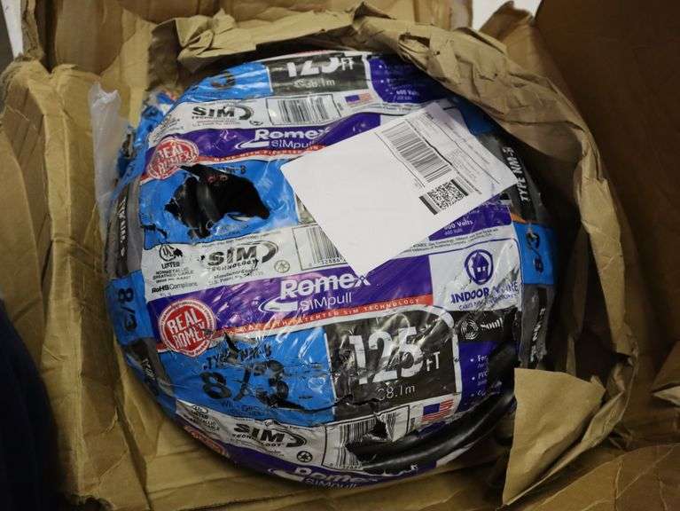 Southwire 125' 8/3 standard romex simpull wire - Matthews Auctioneers