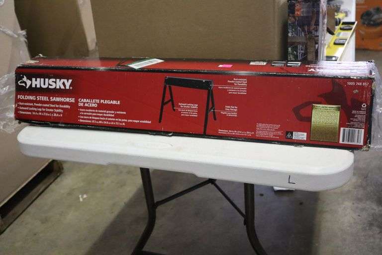 Husky folding steel sawhorse - Matthews Auctioneers
