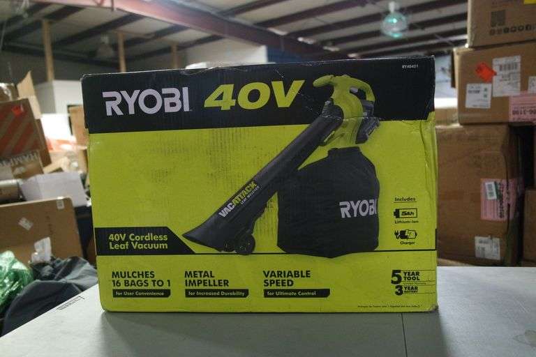 RYOBI 40V Vac Attack Cordless Leaf Vacuum/Mulcher with Charger NOT ...