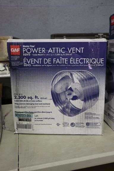 GAF master flow power attic vent - Matthews Auctioneers