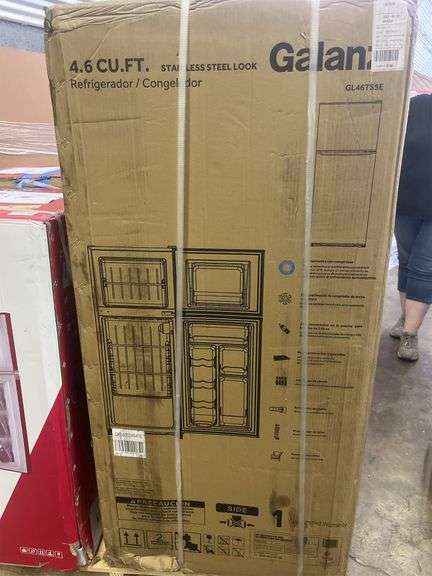 Galanz 4.6. Cu ft Two Door Mini Refrigerator with Freezer, Stainless Steel - Matthews Auctioneers