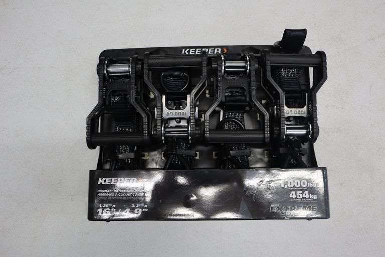 Keeper combat ratchet tie down 16' 4 pack - Matthews Auctioneers