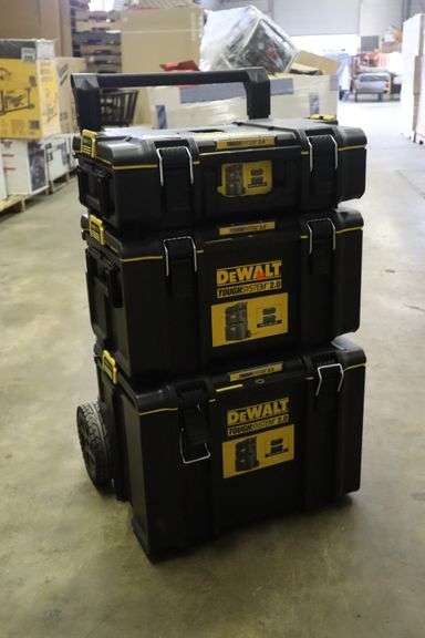 Dewalt Toughsystem 2.0 small tool box, 22" large tool box and 24" mobile tool box combo ...