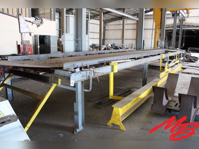 Material Feed Table 51'x101", inset rollers - Musser Bros Inc