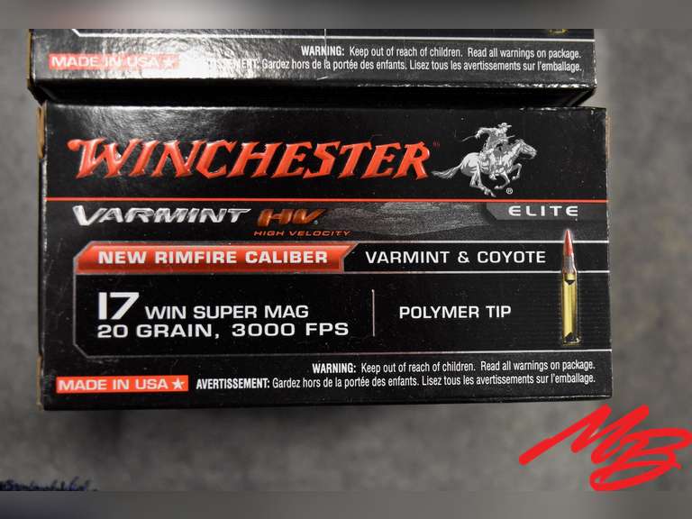 (9) boxes 17 Win Super Mag ammo (450 ct) - Musser Bros Inc