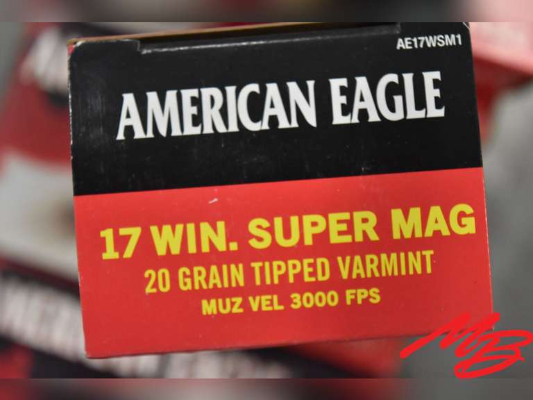 (10) boxes 17 Win Super Mag ammo (500 ct) - Musser Bros Inc