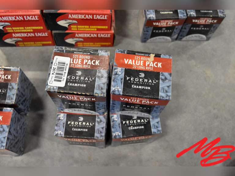 (6) boxes 22 L.R. ammo (3150 ct) - Musser Bros Inc