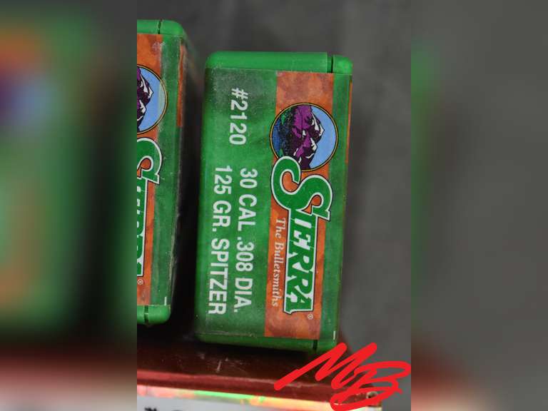 (3) boxes 125 gr 30 cal Speer bullets (2) boxes 110 grain V-Max bullets ...