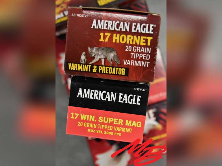 (9) boxes 17 Win Super Mag (2) boxes 17 Hornet (550 ct) - Musser Bros. Inc.