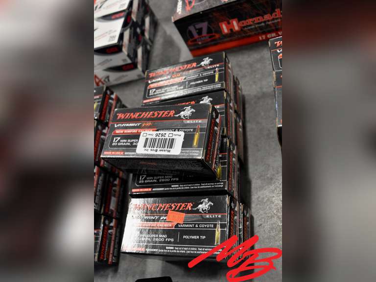 (9) boxes 17 Win Super Mag ammo (450 ct) - Musser Bros Inc