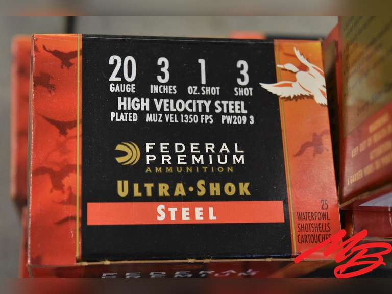(10) boxes 20ga Waterfowl shot shells 3" (250 ct) - Musser Bros Inc
