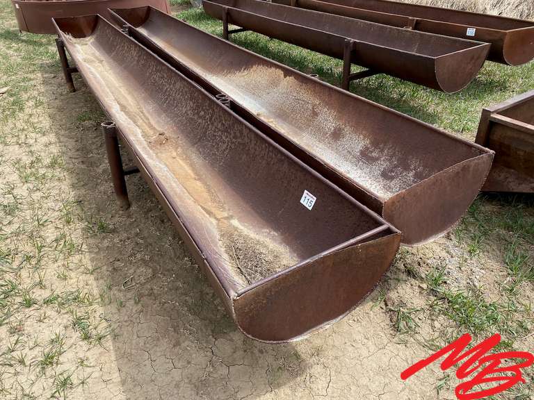 (2) Heavy Duty Homemade 20' Feed Bunks - Musser Bros Inc