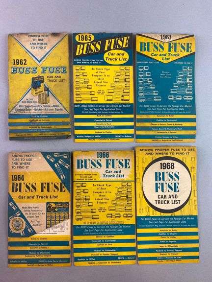 Group of Vintage Buss Fuse Display Rack Fuse Lists - Matthew Bullock ...