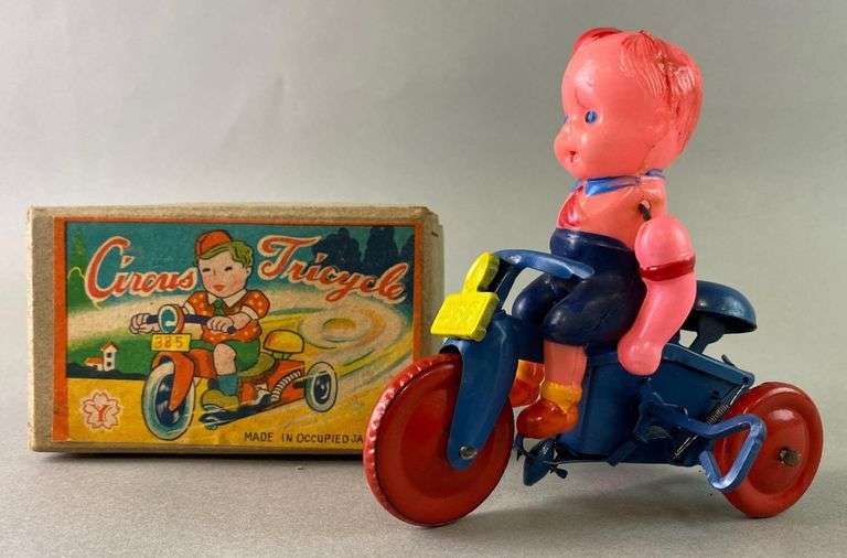Circus Tricycle Wind Up with Box - Matthew Bullock Auctioneers