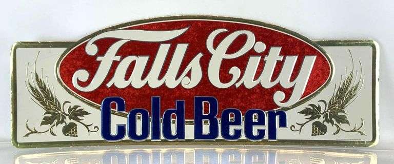 Falls City Beer Advertising Cardboard Cold Beer Sign - Matthew Bullock ...