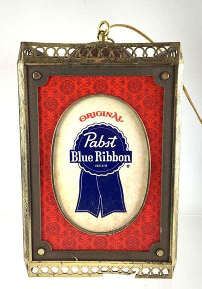 Vintage Pabst Blue Ribbon Light Up Advertising Rotating Motion Beer ...