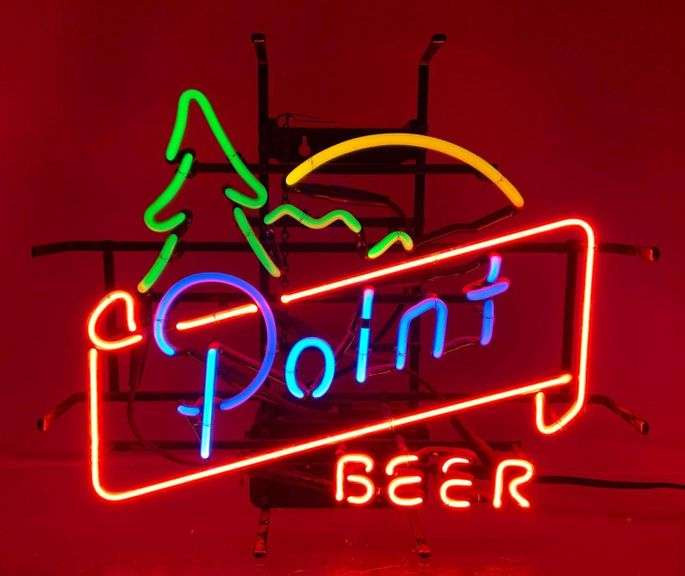 Point Beer Light Up Advertising Neon Sign - Matthew Bullock Auctioneers