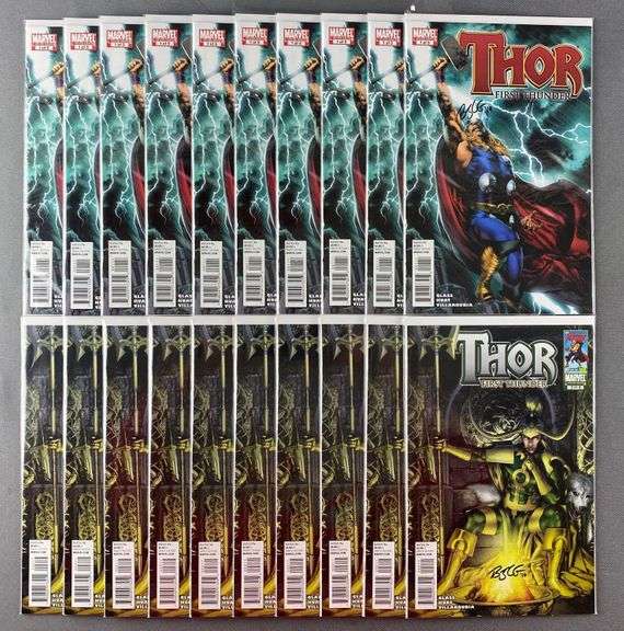 Group of 20 Signed Marvel Comics Thor First Thunder Comic Books ...