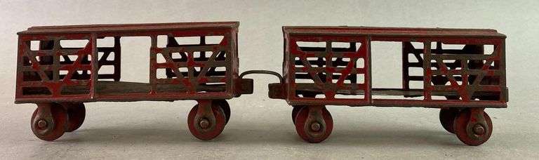 Group of 2 Railroad Cattle Cars - Matthew Bullock Auctioneers