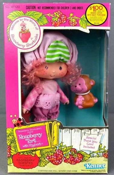 Kenner Strawberry Shortcake Raspberry Tart Doll with Rhubarb Pet ...