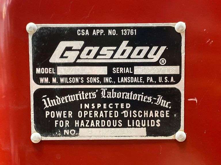 Fire Chief Gasboy Model 100 Gasoline Pump - Matthew Bullock Auctioneers