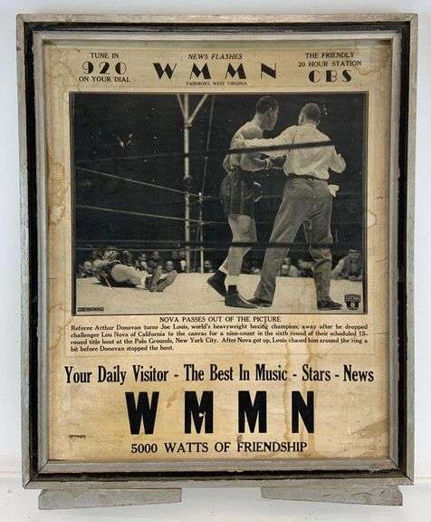 Vintage Joe Louis Boxing Advertising Poster - Matthew Bullock Auctioneers