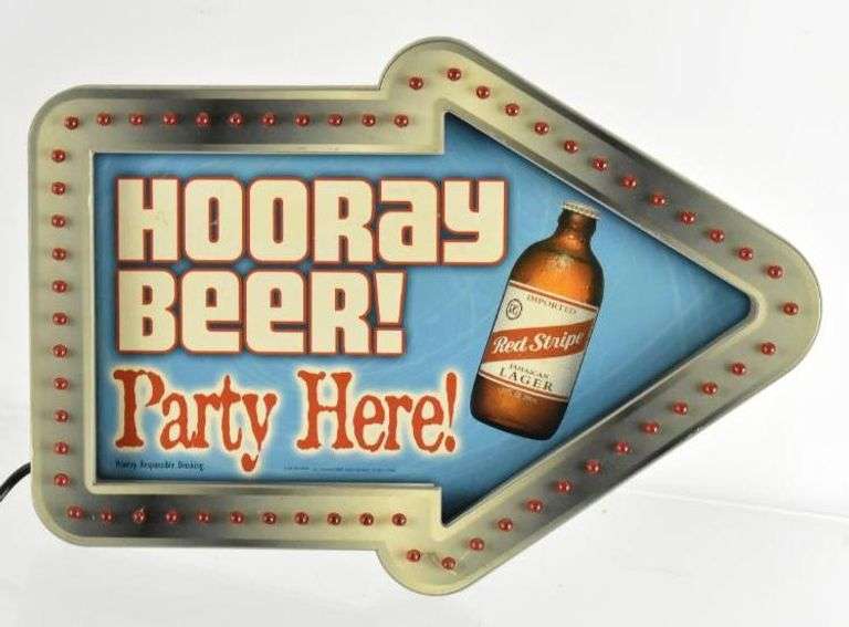 Red Stripe Light Up Advertising Motion Beer Sign - Matthew Bullock ...