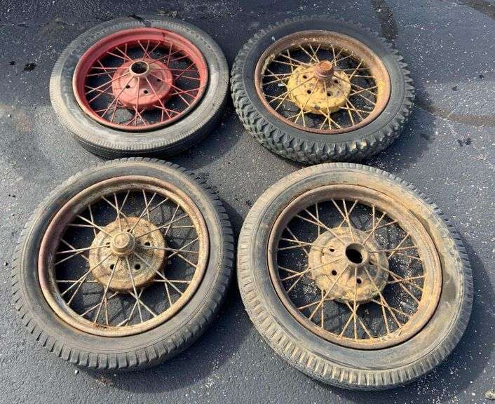 Group of 4 Ford Model A Tires - Matthew Bullock Auctioneers