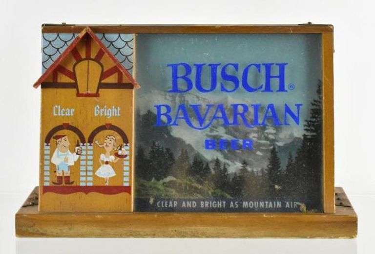 Rare Vintage Busch Light Up Advertising Chalet Beer Sign - Matthew ...