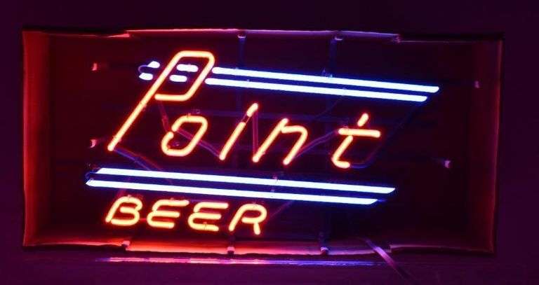 Point Beer Light Up Advertising Neon Beer Sign - Matthew Bullock ...