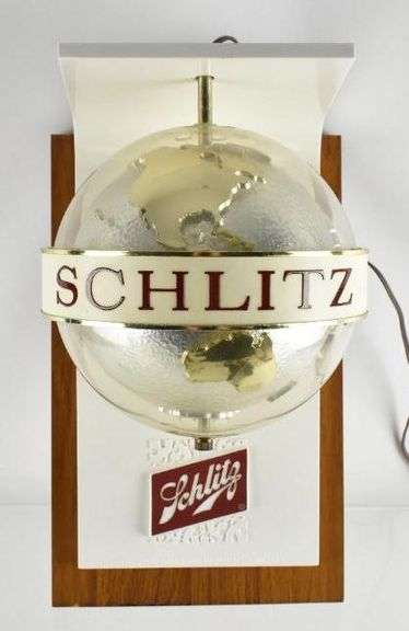 Vintage Schlitz Globe Light Up Advertising Rotating Motion Beer Sign ...