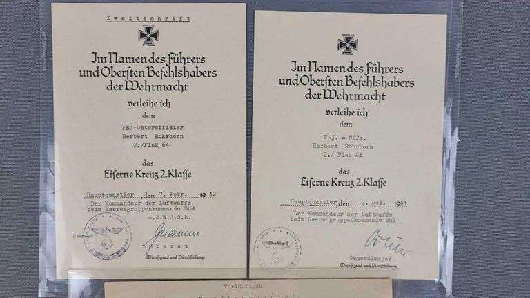 German Award Documents - Matthew Bullock Auctioneers