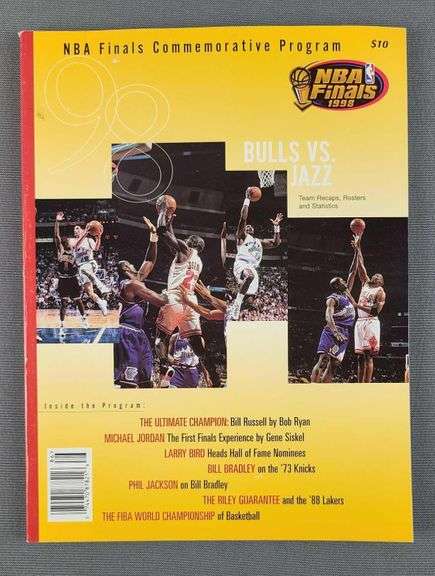 NBA finals 1998 commemorative program - Matthew Bullock Auctioneers