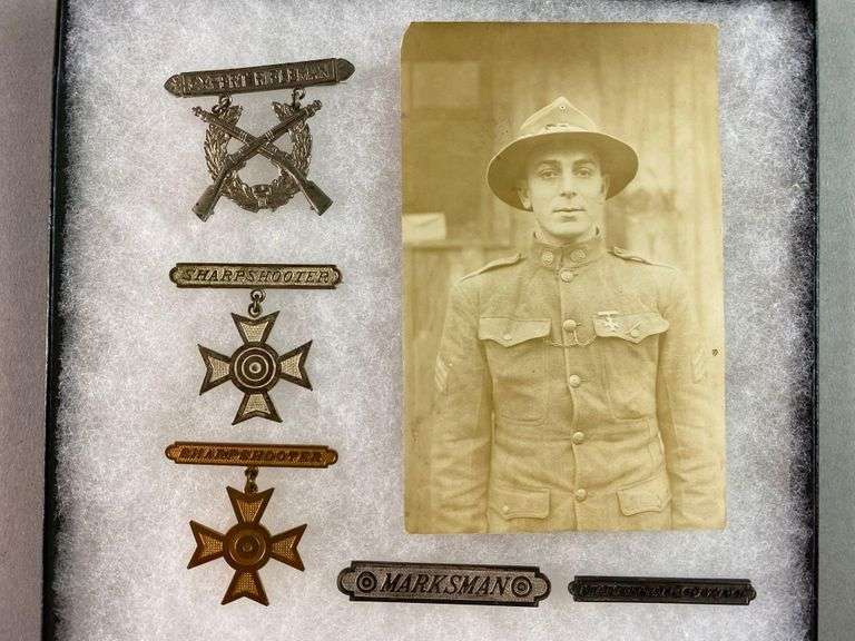 Group of WW1 US Army Marksmanship Badges - Matthew Bullock Auctioneers