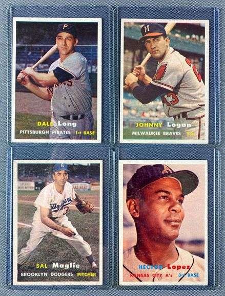 Group of 68 1957 Topps Baseball Cards - Matthew Bullock Auctioneers