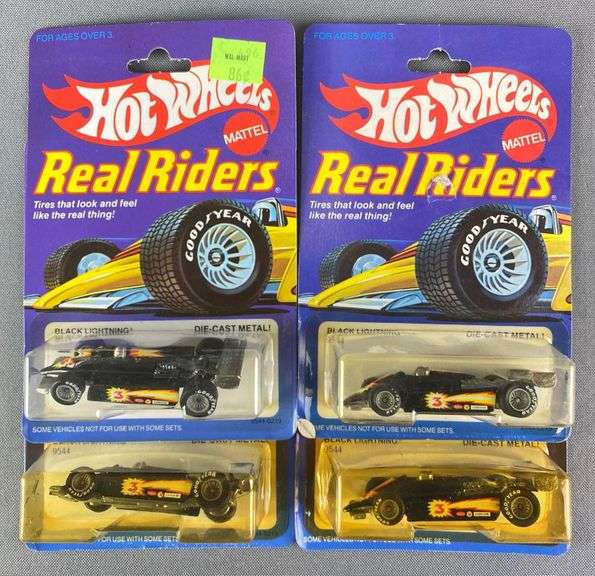 Group of 4 Mattel Hot Wheels Black Lightning Real Riders - Matthew ...